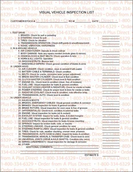 Vehicle Inspection Forms